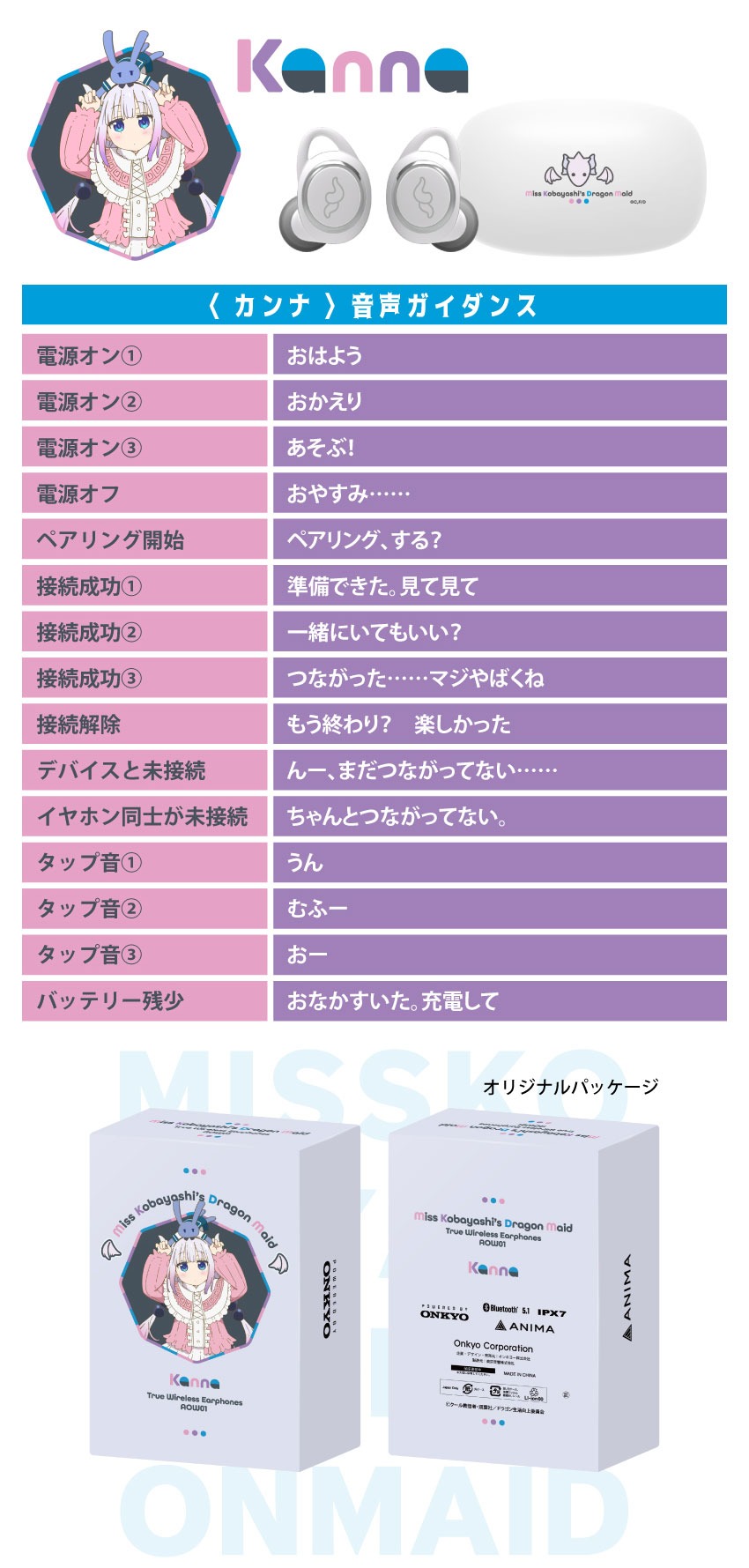 TWS ANIMA AOW01 "Miss Kobayashi's Dragon Maid" collaboration KANNA ...